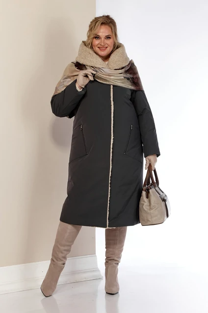 Пальто 2167 темный графит Shetti купить в интернет магазине Велесмода